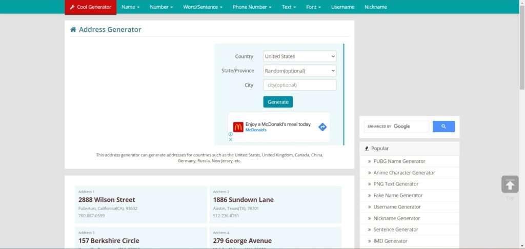 5 Best Tools for User Testing Fake Address Generation ...